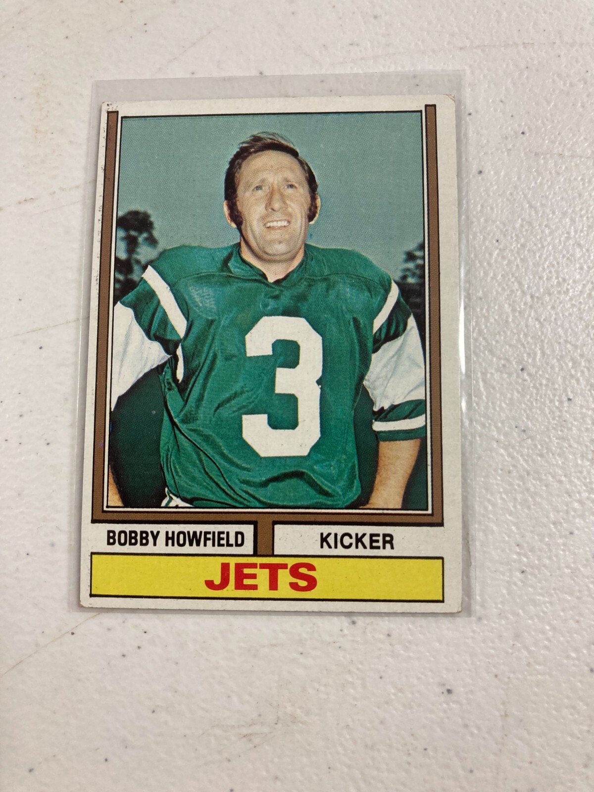 1974 Topps Football #41 bobby howfield jets 2 cards | eBay