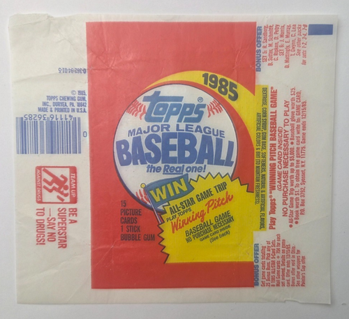 1985 Topps Baseball Card WAX PACK Original Wrapper | eBay