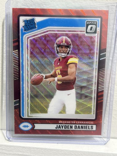 2024 Panini Donruss Jayden Daniels Red Wave Optic Rated Rookie SP ...