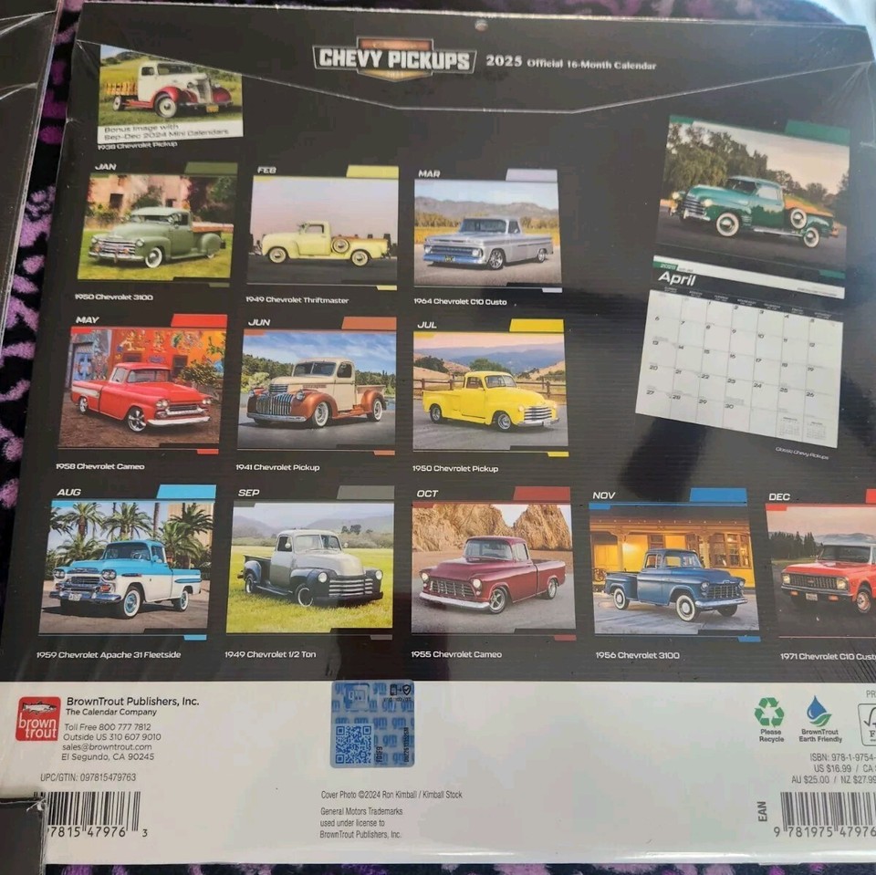 2025 Classic Chevy Truck Calendar | eBay
