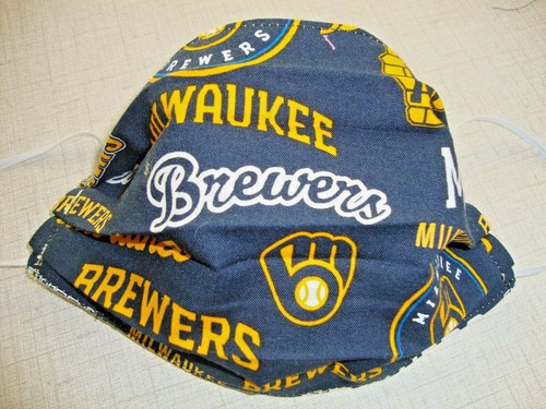 FACE MASK - ADULT - "MILWAUKEE BREWERS" - NEW - REVERSIBLE - HOMEMADE ...