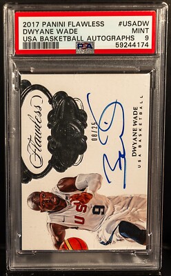 59244174 DWYANE WADE 2017 Panini Flawless USA Basketball On Card Auto 8 ...