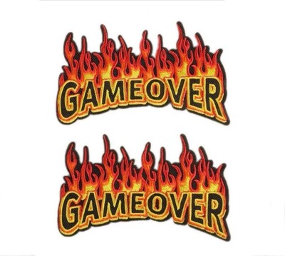 Game Over Patch with Flames – Trendy Gamer Patch for Jackets, Bags | eBay