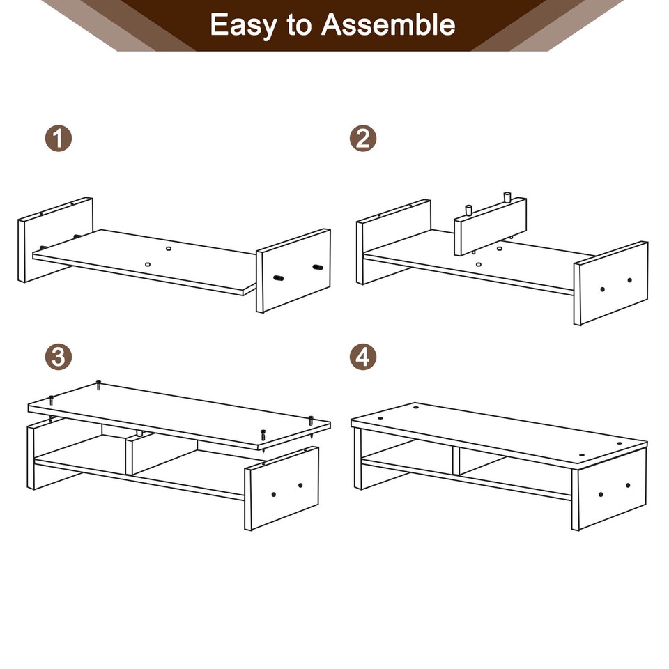 Computer Desktop Monitor Stand Laptop TV Display Screen Riser Shelf ...