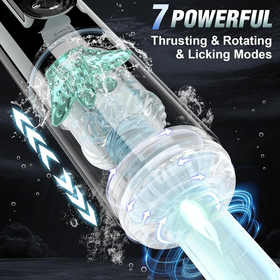 6 IN 1 Male Masturbaters Automatic Sucking Cup Thrusting Stroker Sex ...