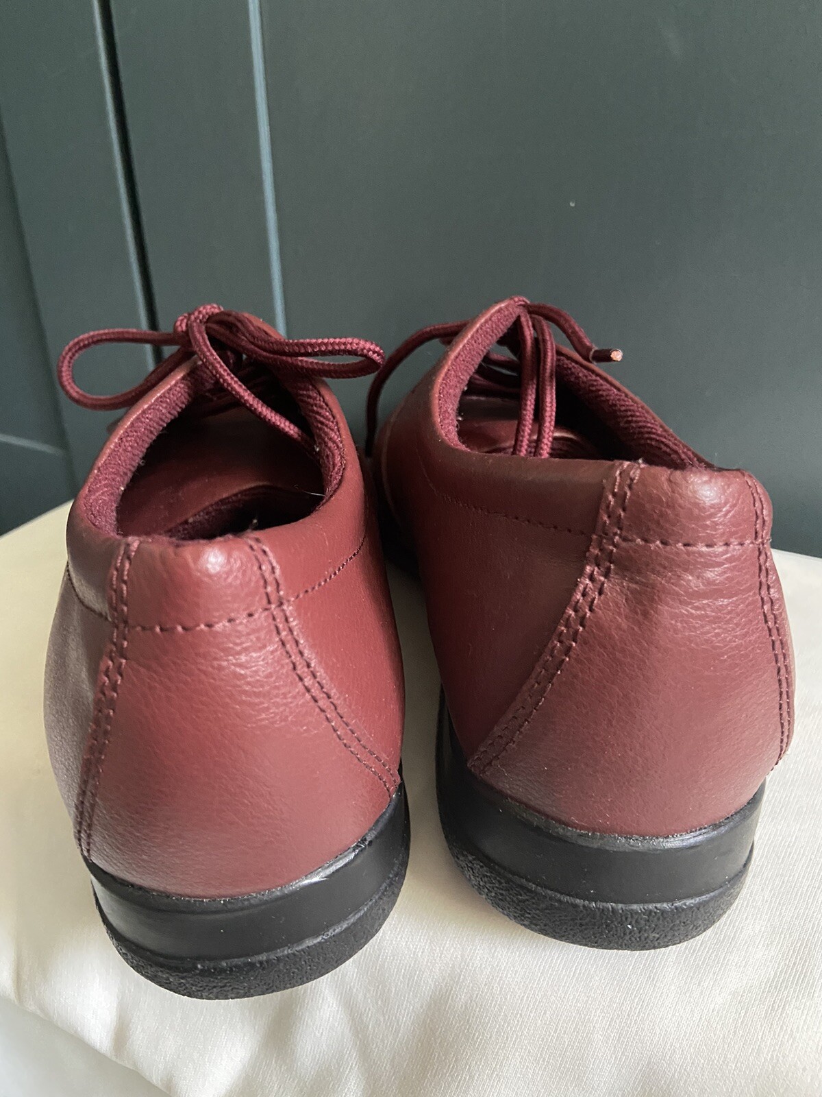 COMFITTS Leather Lace Up Wine Wide Fitting Women Comfy Shoes Size 7E | eBay