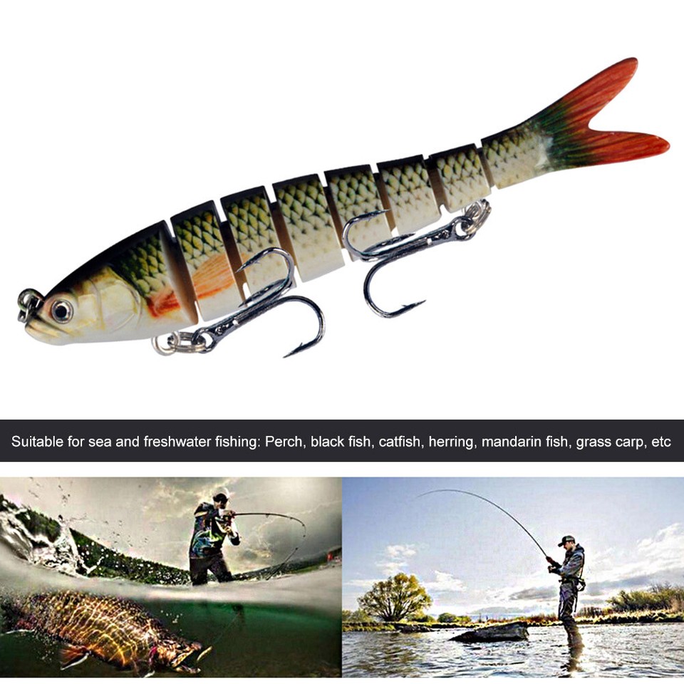 8 Segments Wobbler Fishing Lure Artificial Hard Bait Multi Jointed for ...