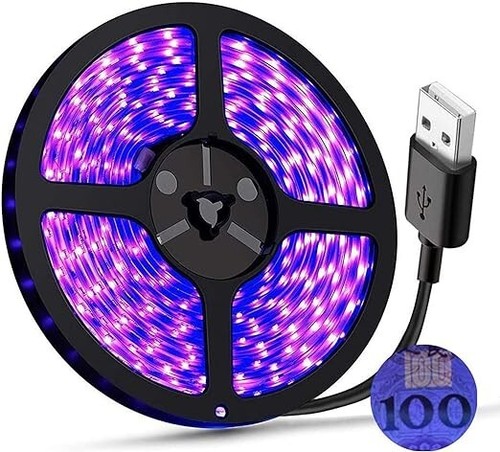 Black Light Strip USB UV LED Strip DC5V 390Nm-400Nm 6.56FT/2M SMD 2835 ...