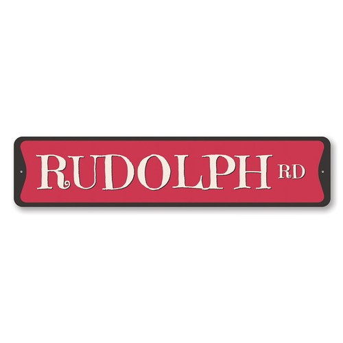 Rudolph Road Holiday Sign, Christmas Sign, Season Aluminum Decor | eBay