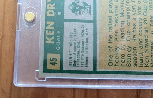 1971-72 TOPPS #45 KEN DRYDEN ROOKIE CARD Great Condition Take a Look | eBay