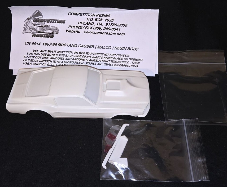 COMPETITION RESINS #CR-6014 1/25 1967-68 MUSTANG GASSER (MALCO) RESIN ...