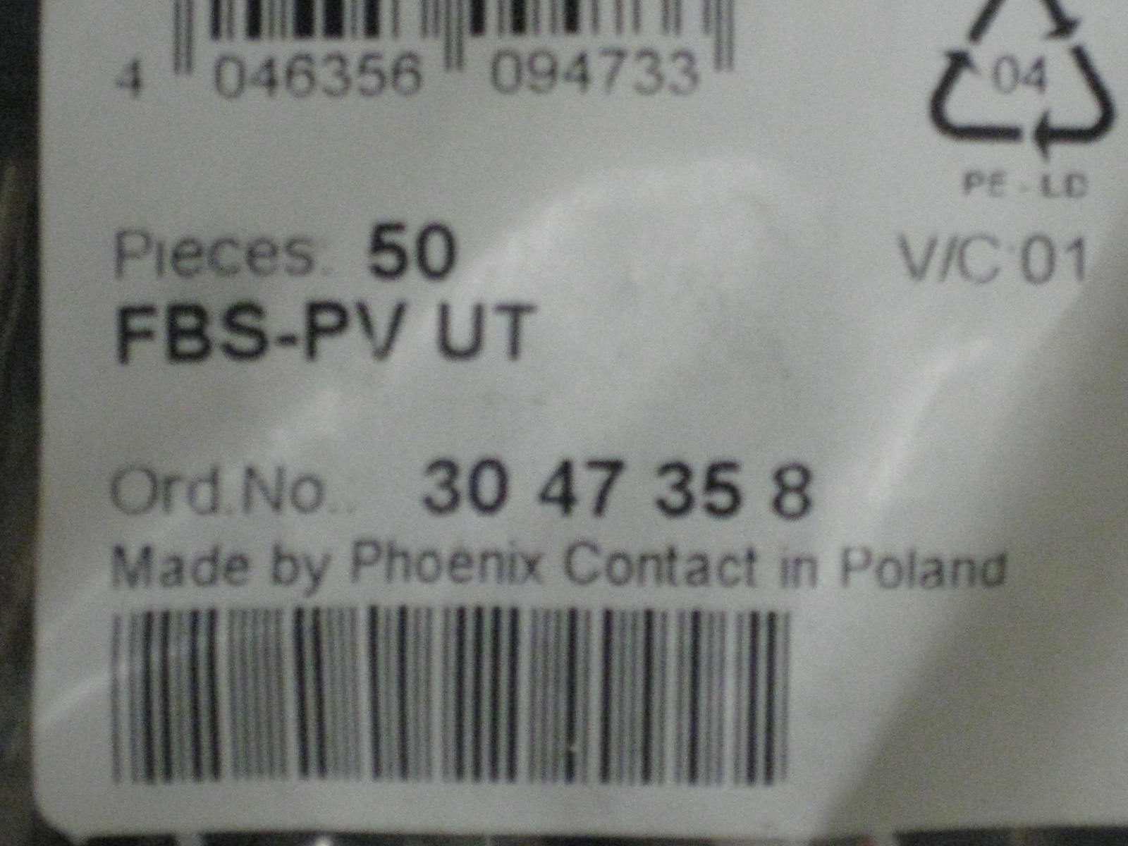 Phoenix contact double deck terminal blocks jumpers 3047358 FBS-PV UT ...