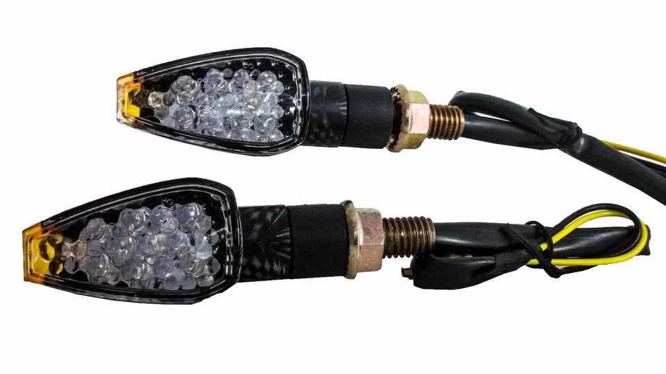 4x Carbon Turn Signal LED Dual Sport Motorcycle dirt bike light blinker ...