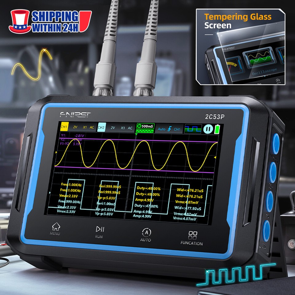 FNIRSI-2C53P LCD 2 Channel Signal Generator Digital Storage ...