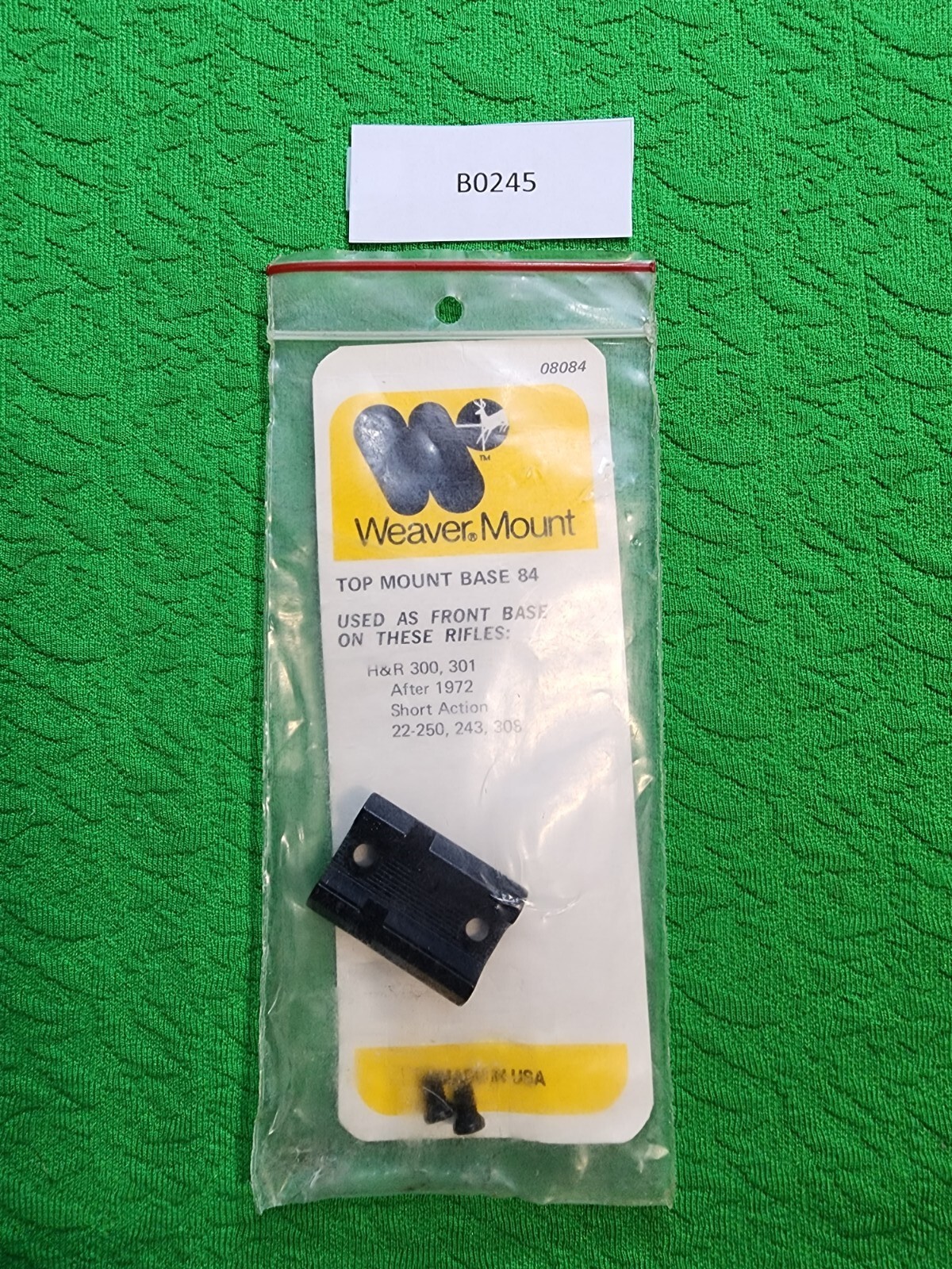 B0245 Weaver 84 Gloss Black Single Weaver-style Top Mount Scope Base H ...