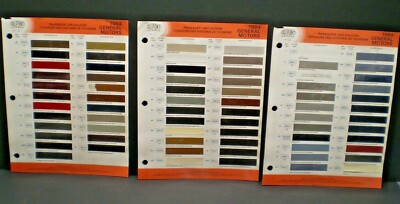 1984 GM CANADA & U.S. PASSENGER CAR 3 DUPONT COLOR PAINT CHIP CHARTS L ...