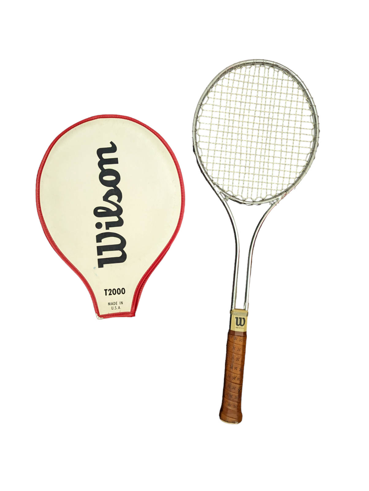 Wilson T2000 Vintage Metal Tennis Racket Racquet w/ White Cover, 4 1/2 ...