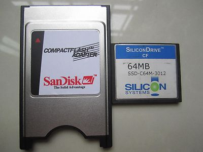 SiliconDrive 64MB Compact Flash +ATA PC card PCMCIA Adapter JANOME ...