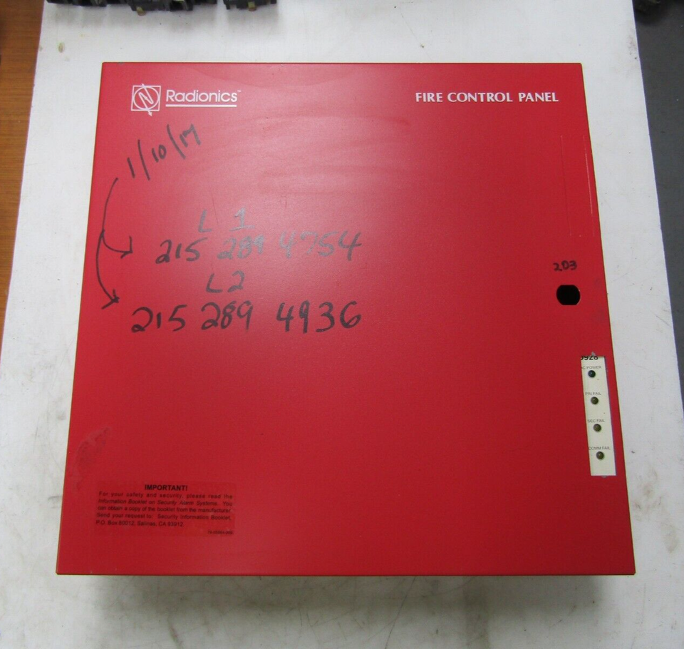 BOSCH PROTECTED PREMISES CONTROL PANEL W/ RADIONICS FIRE CONTROL PANEL ...