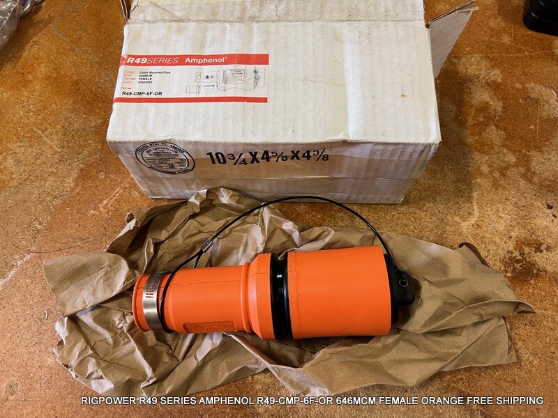 RIGPOWER R49 SERIES AMPHENOL R49-CMP-6F-OR 646MCM FEMALE ORANGE FREE ...