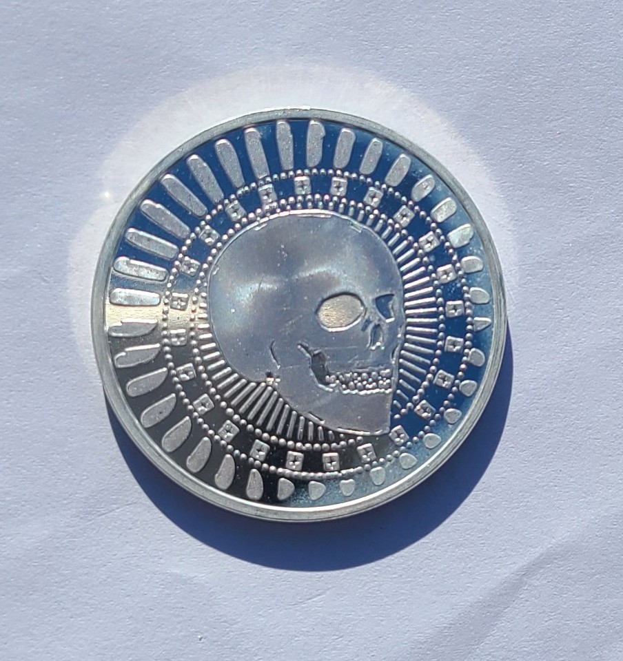 PIRATE SKULL PALM TREE 1 OZ .999 Silver Round Coin 2009 One Ounce Troy ...