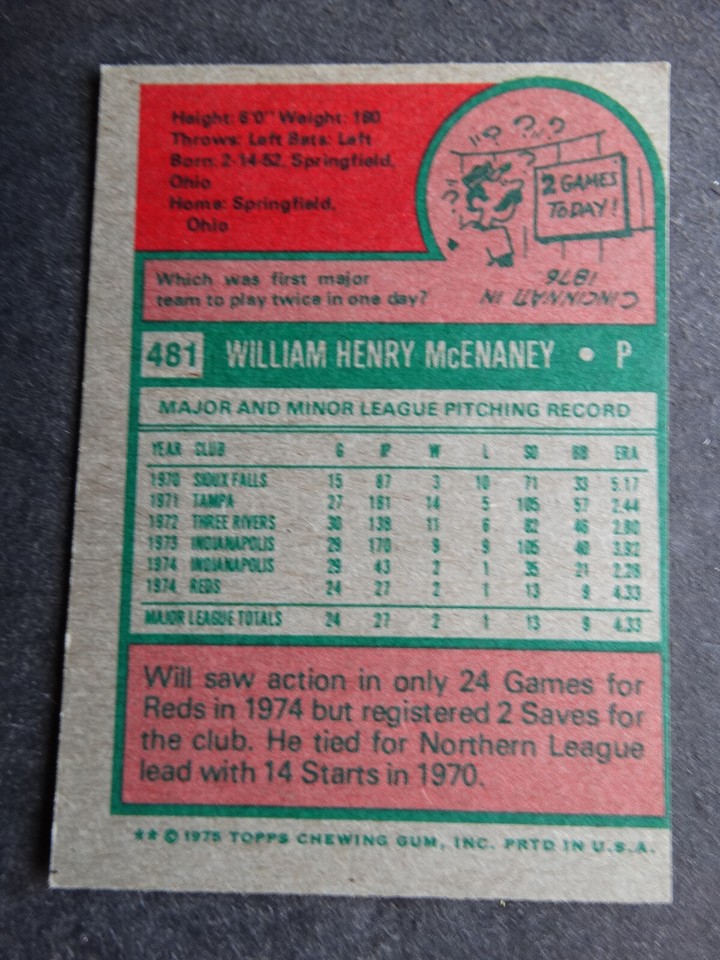VG 1975 Topps Mini Baseball Cards Complete Your Set U You Pick From ...