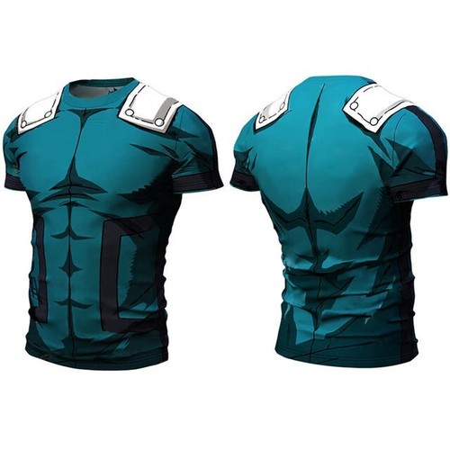 Fitness 3d Printed Compression Running Shirt Men Anime Tank Top Deku | eBay
