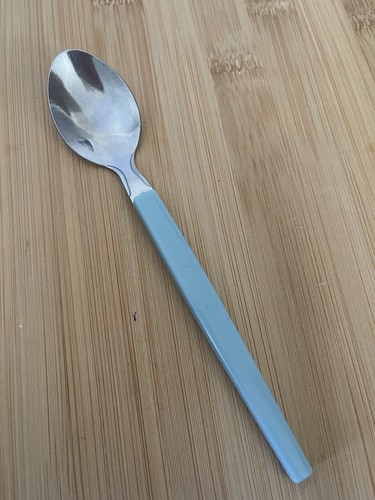 Stainless SAGE BLUE Plastic Cubed Handle TEASPOON 6” | eBay