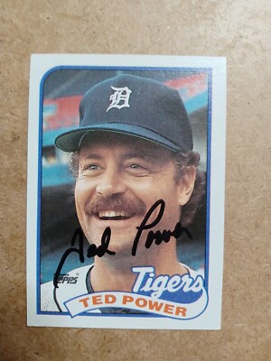 TED POWER 1989 Topps #777 autographed signed baseball card TIGERS 89 ...