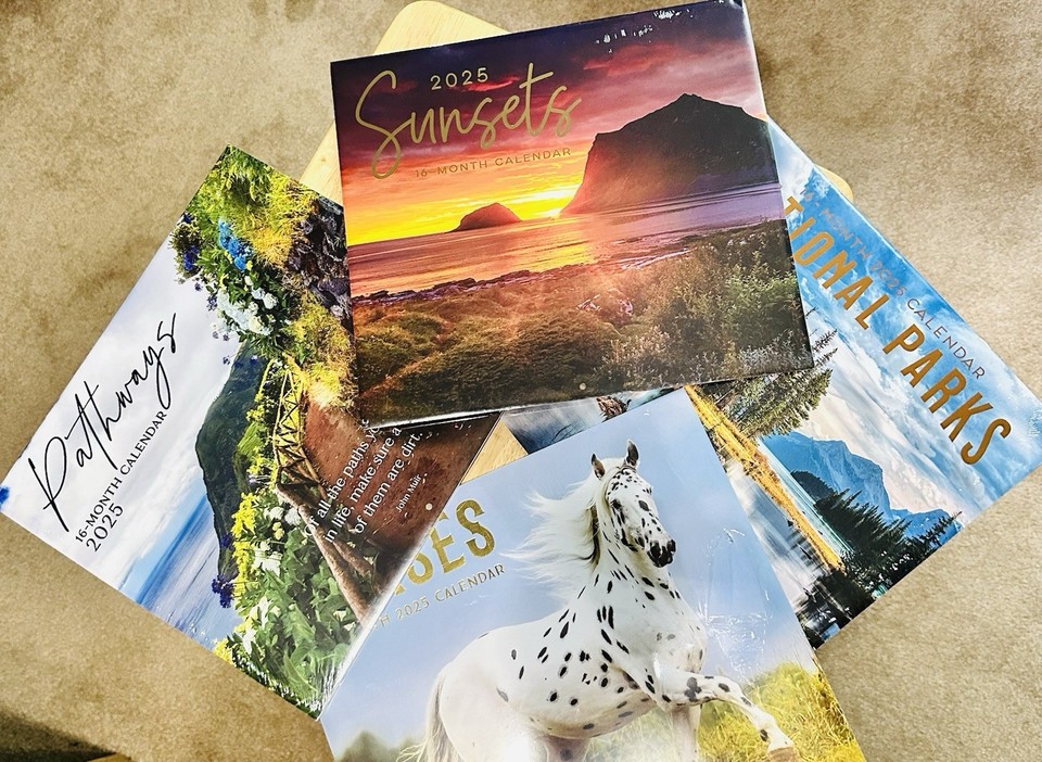 Bundle of 4 2025 16-Month Calendars – Pathways, Sunsets, Horses ...