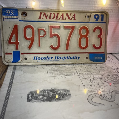 Vintage Indiana Handicap License Plate - - 1991 Crafting Birthday Shf ...