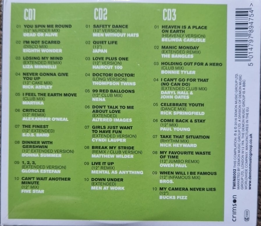 Various Artists : Twelve Inch Eighties: You Spin Me Round 3CD New ...