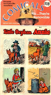 LITTLE ORPHAN ANNIE Stickers Instant Vinyl Stick-Ons Removable 1975 ...