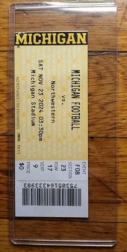 2024 Michigan Wolverines vs Northwestern Wildcats Football Ticket Stub ...