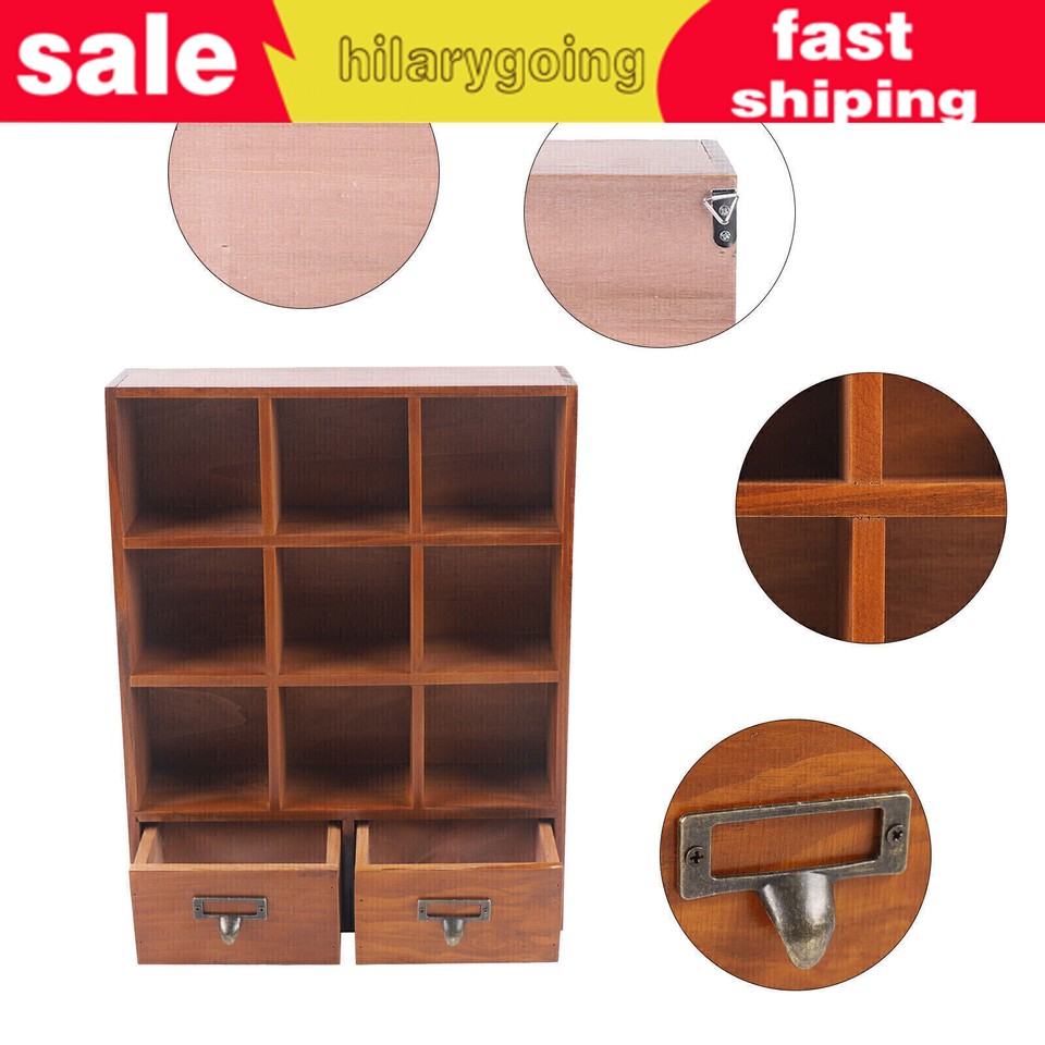 9 Cube Storage Shelf Vintage Organizer Small Item Display Cabinet With ...