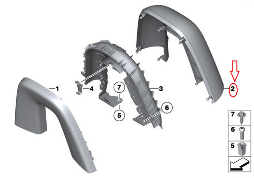 BMW Z4 E89 Rear Right Wind Deflector Roll Bar Hoop Cover 7270488 NO ...