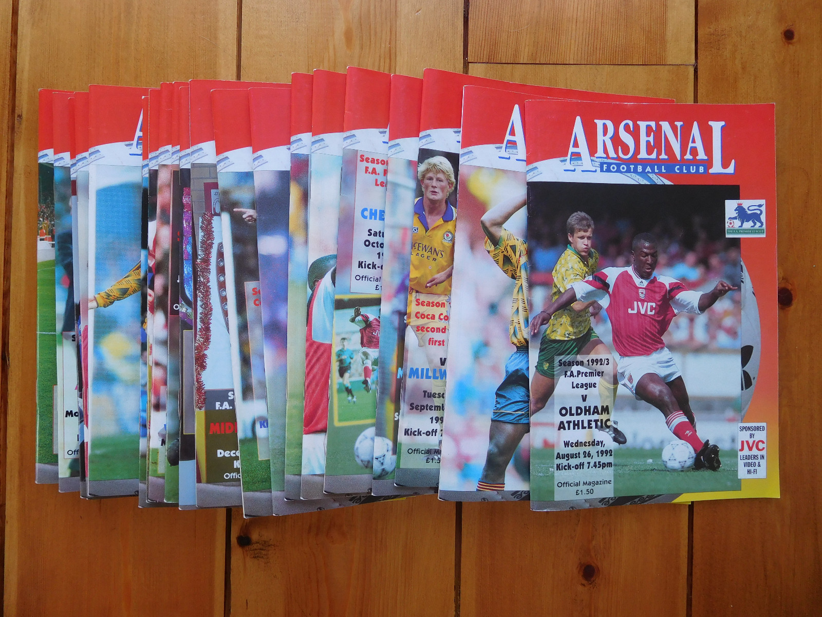 Arsenal Home Programmes 1992/93 - Select from the drop down menu | eBay