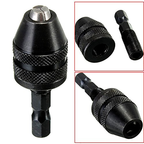 Keyless Drill Bit Chuck Quick Change Adapter Converter 6mm Hex Shank ...