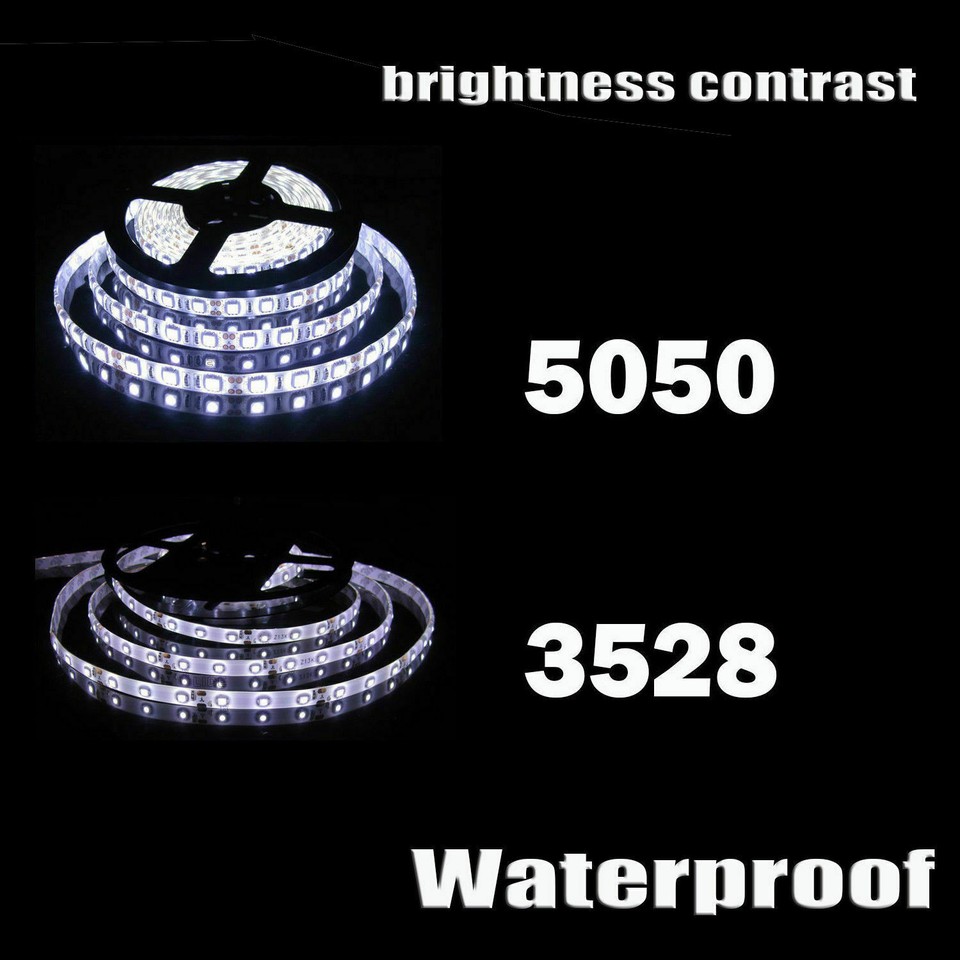 5M 300 LED Strip Lights 3528 5050 SMD RGB Ribbon Tape Roll Waterproof ...