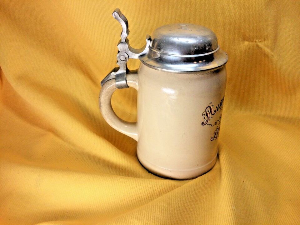 German Augustiner-Brau, Munchen 0.5L Brewery Pewtew Lidded Beer Stein ...