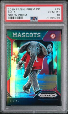 Big Al 2019 Panini Prizm DP Mascots #25 Green /5 Alabama Draft Picks ...