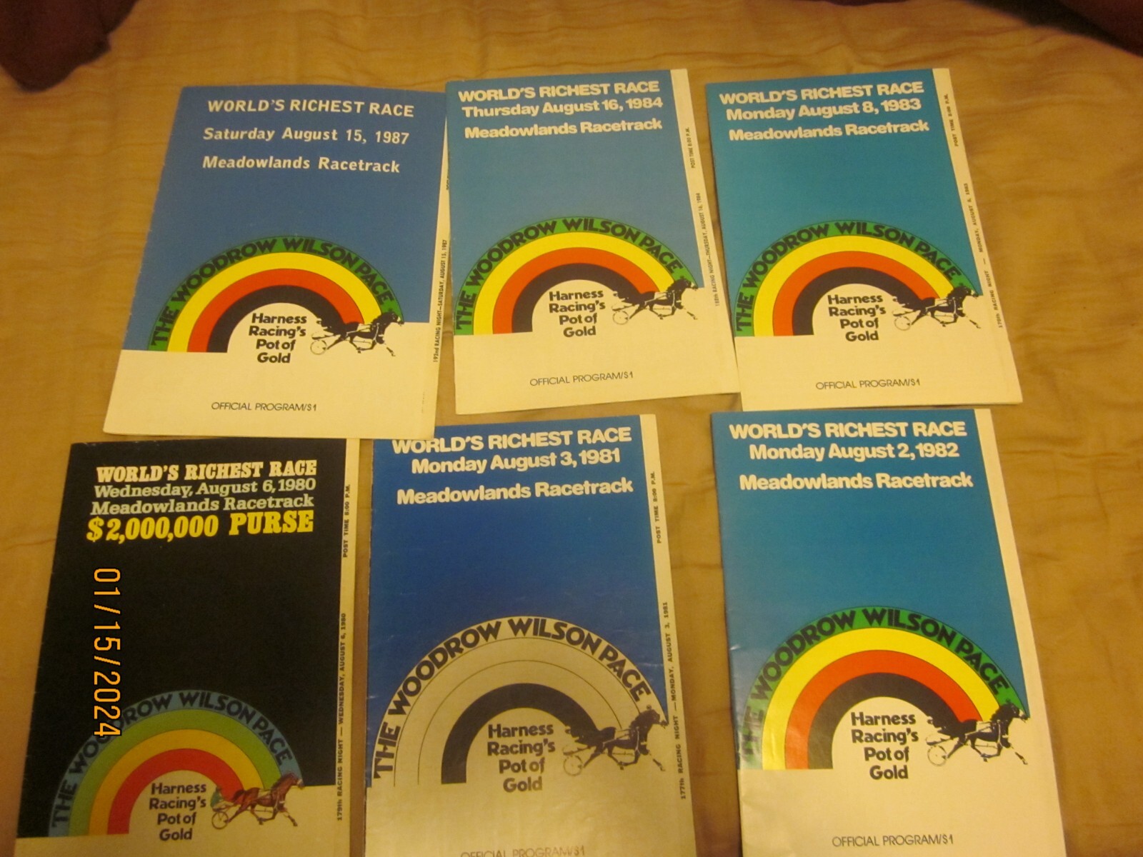 1980/1987 Meadowlands Woodrow Wilson Harness Horse Racing Program Lot 6 ...