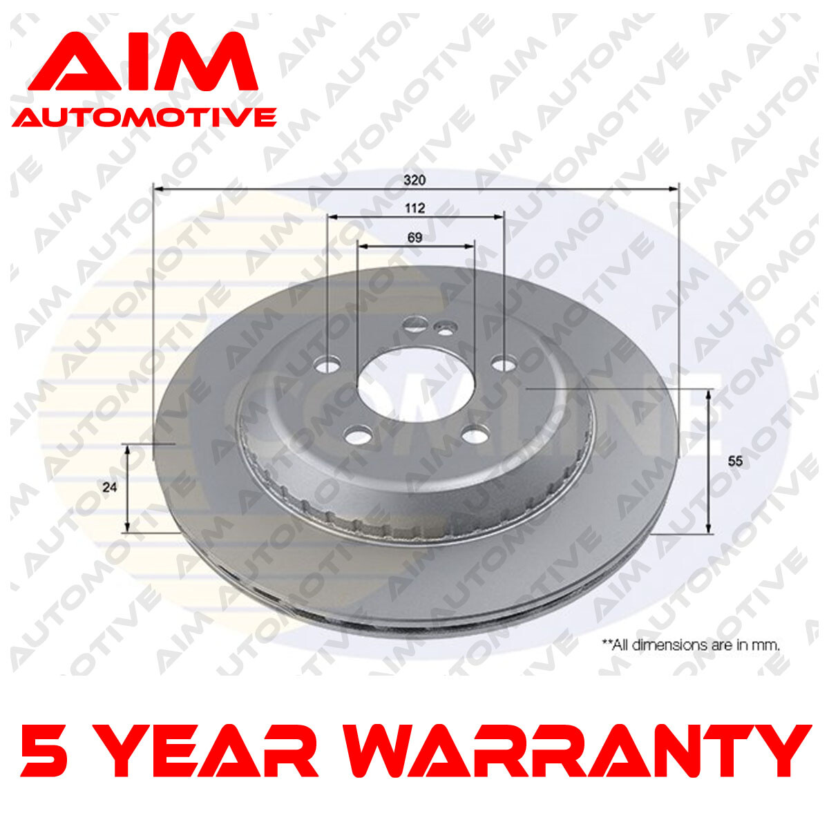 Brake Disc Rear AIM Fits Mercedes S-Class 2014-2017 2.1 A2224200472 ...