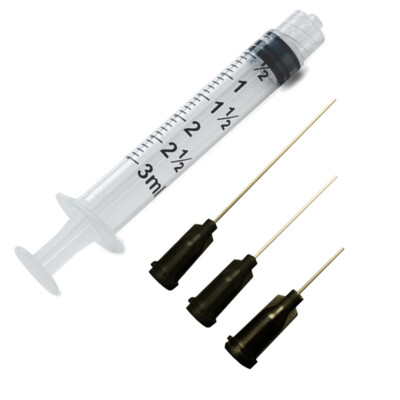 3cc 3ml INDUSTRIAL SYRINGES WITH 22 GA GAUGE BLUNT TIP NEEDLES 10 25 50 ...