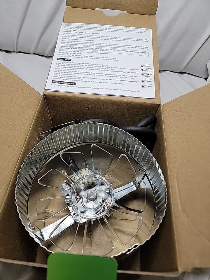 Suncourt DB206C Inductor 6" inch In-Line Duct Fan Silver | eBay