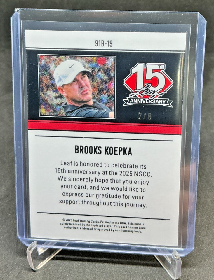 2025 Leaf 15th NSCC National 1991 BROOKS KOEPKA Pink Shimmer 2/8 | eBay