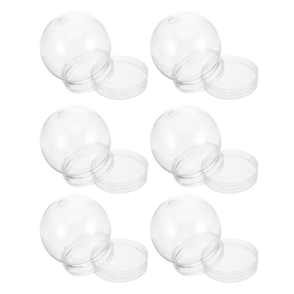 6pcs Snow Globe Water Globe Christmas Clear Snow Globe for DIY Crafts ...