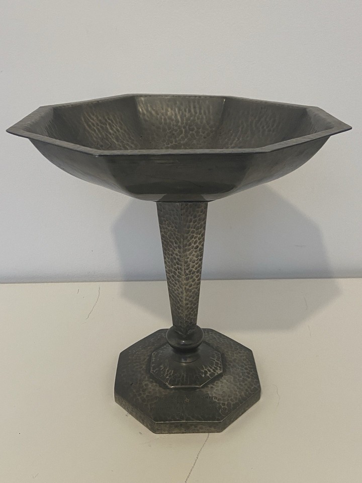 Arts & Crafts Pewter Tazza, Craftsman Pewter, Art Deco, Inscribed ...