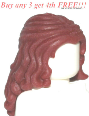 ☀️NEW Lego Minifig Hair Female Girl LONG DARK RED Friends Short Braid ...