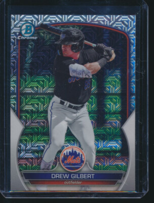 DREW GILBERT 2023 Bowman Chrome Draft ASIA MOJO REFRACTOR METS Rookie ...